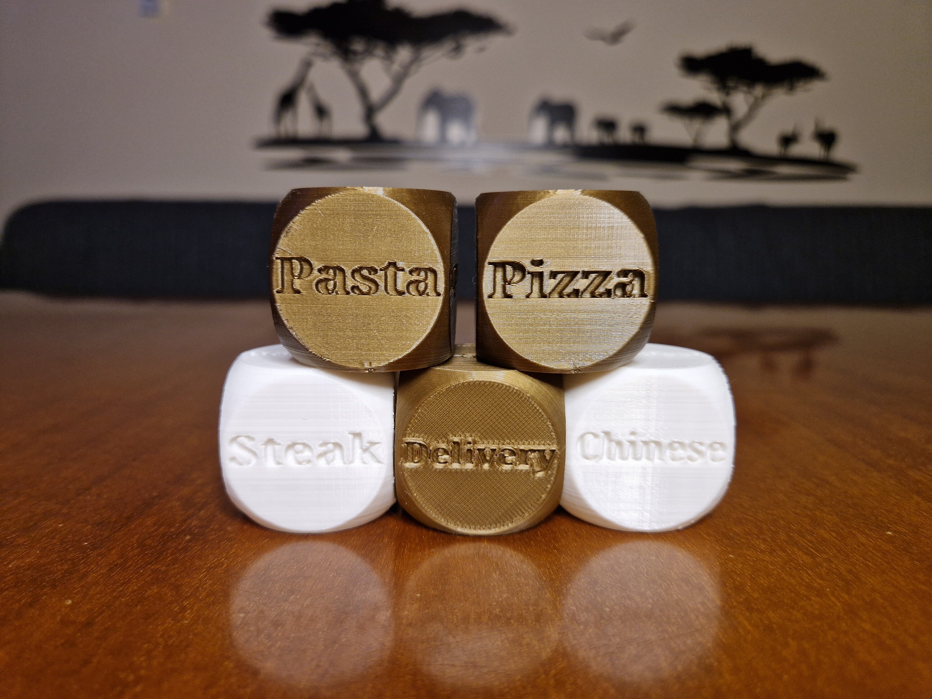 3D Printed Food Dinner Dice (set of 3) - A Fun Quick Way to Decide on ...