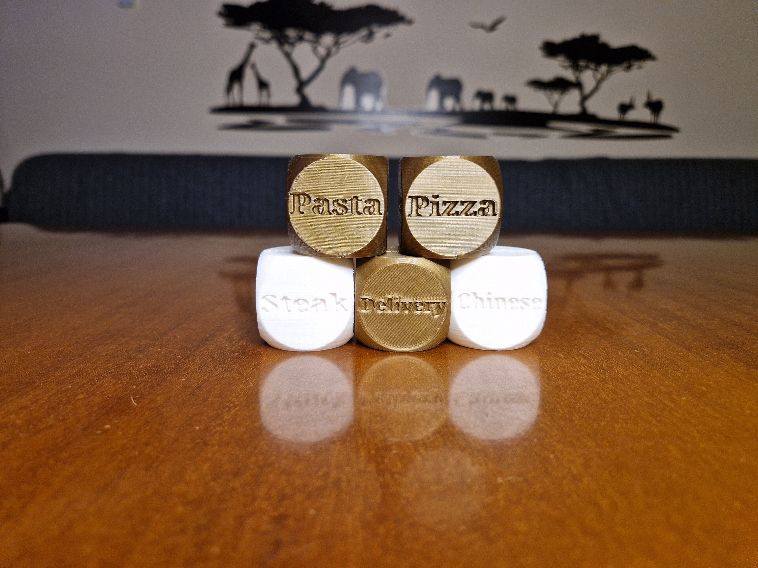 3D Printed Food Dinner Dice (set of 3) - A Fun Quick Way to Decide on ...