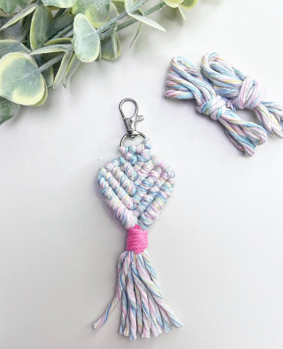Macrame Heart Key Chain Tutorial - Etsy