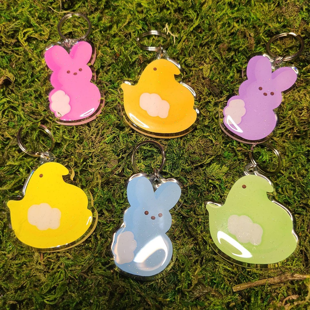 Peeps Keychains Variety Colors of Peep Bunnies and Chicks - Etsy