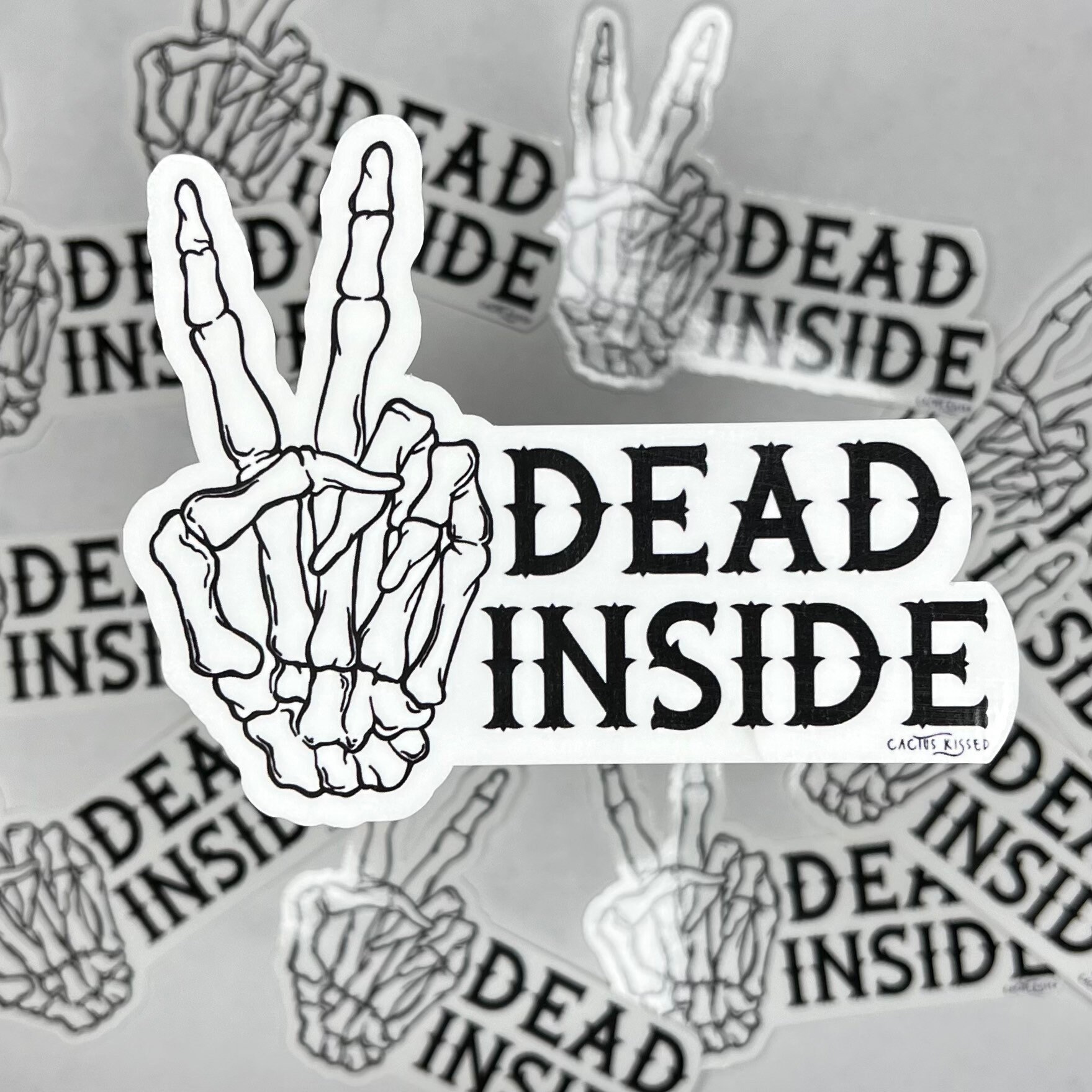 Dead Inside Sticker, Skeleton Sticker Coffee Cup Sticker, Halloween ...