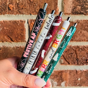 Christmas Pen, Christmas Glitter Pens, Holiday Pens, Holiday Glitter ...