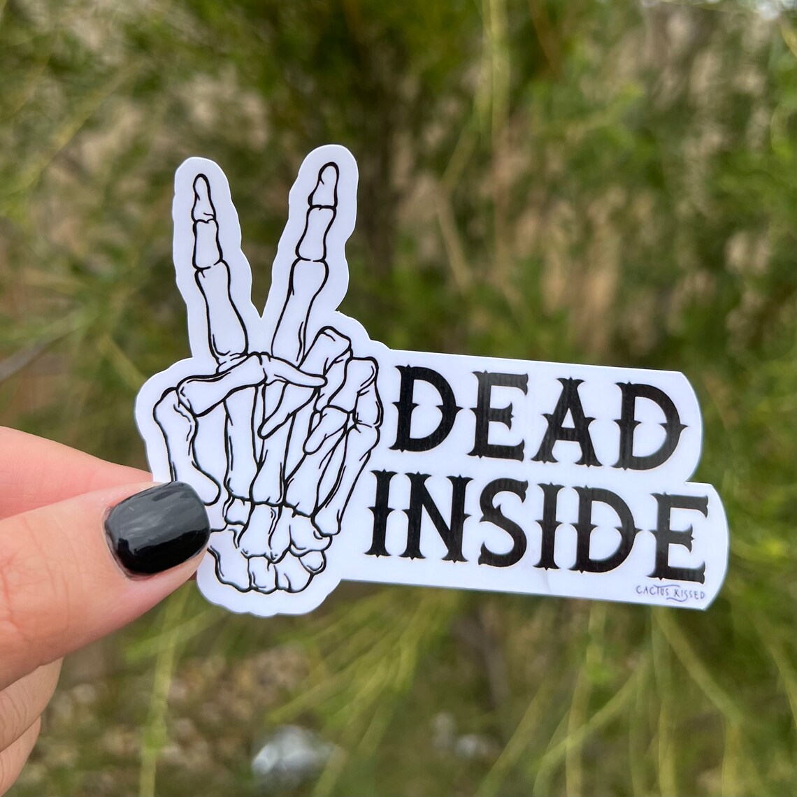 Dead Inside Sticker, Skeleton Sticker Coffee Cup Sticker, Halloween ...