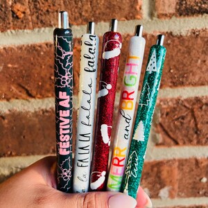 Christmas Pen, Christmas Glitter Pens, Holiday Pens, Holiday Glitter ...