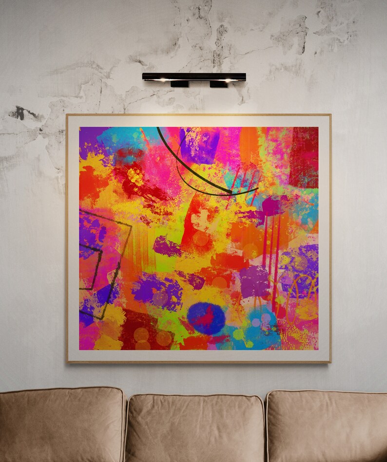 Colorful Abstract Painting, Printable Abstract Art, Digital Download ...