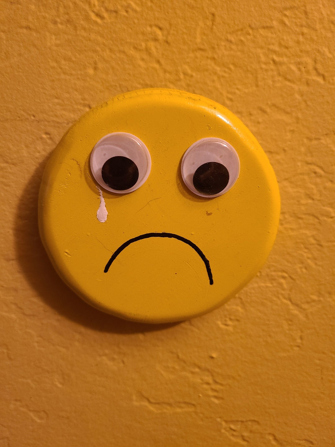 Yellow Sad Face - Etsy