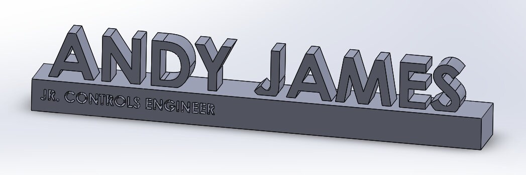 Custom 3D Engraved Desktop Nametag / Nameplate - 3D Print - Etsy