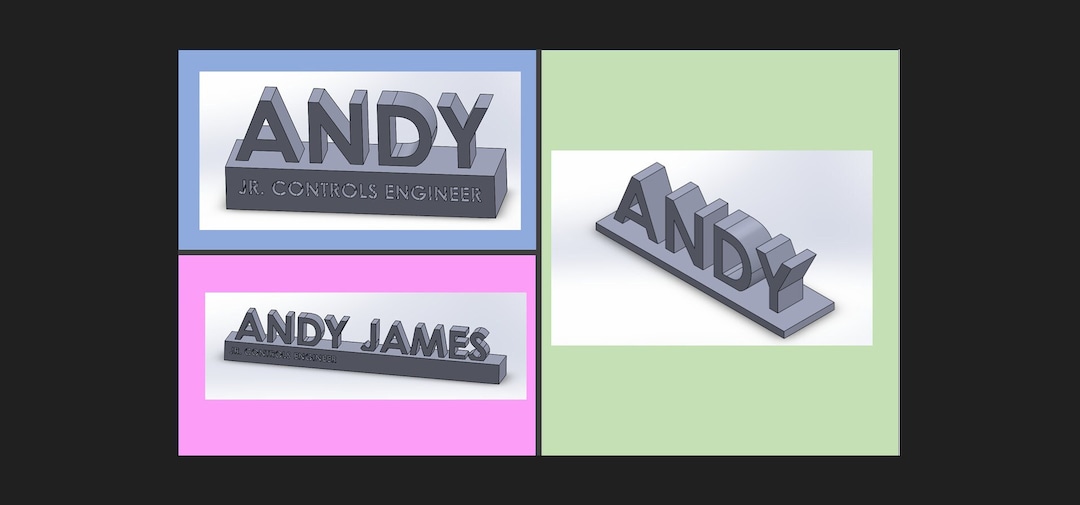 Custom 3D Engraved Desktop Nametag / Nameplate - 3D Print - Etsy