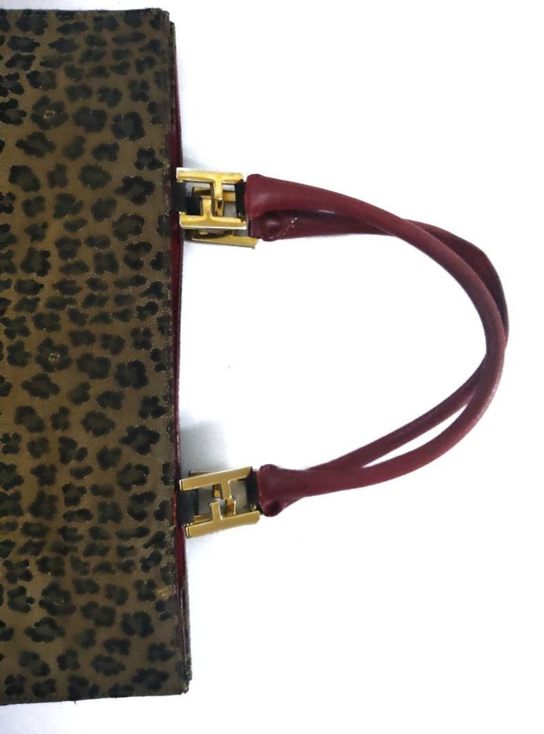 Authentic Fendi Leopard Print Leather Tote Bag - Etsy
