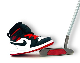 Custom Fire Red Retro Jordan 4 Drip Putter Cover | Red and White Golf ...