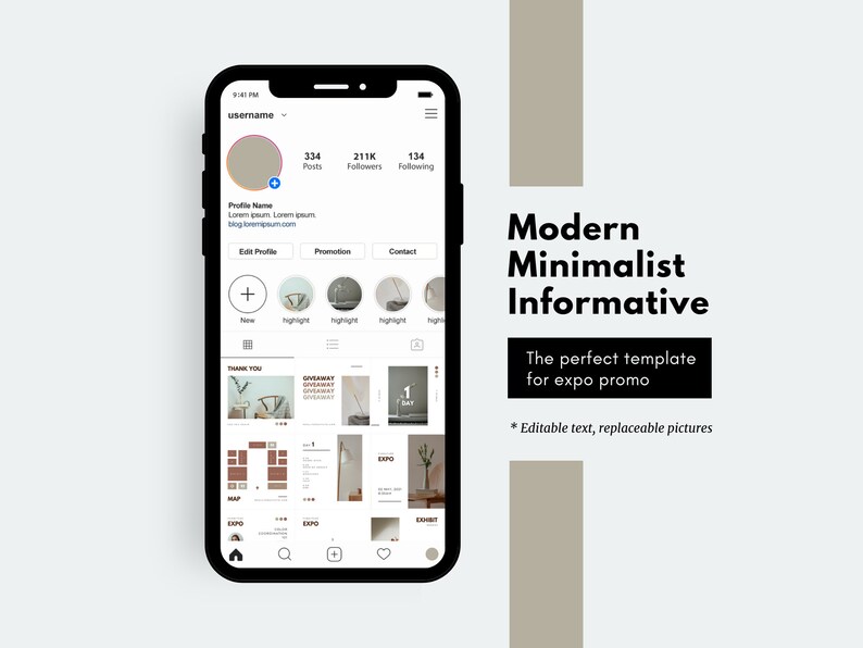 Minimalist Expo Instagram Post Templates for Canva | Event Organizer ...