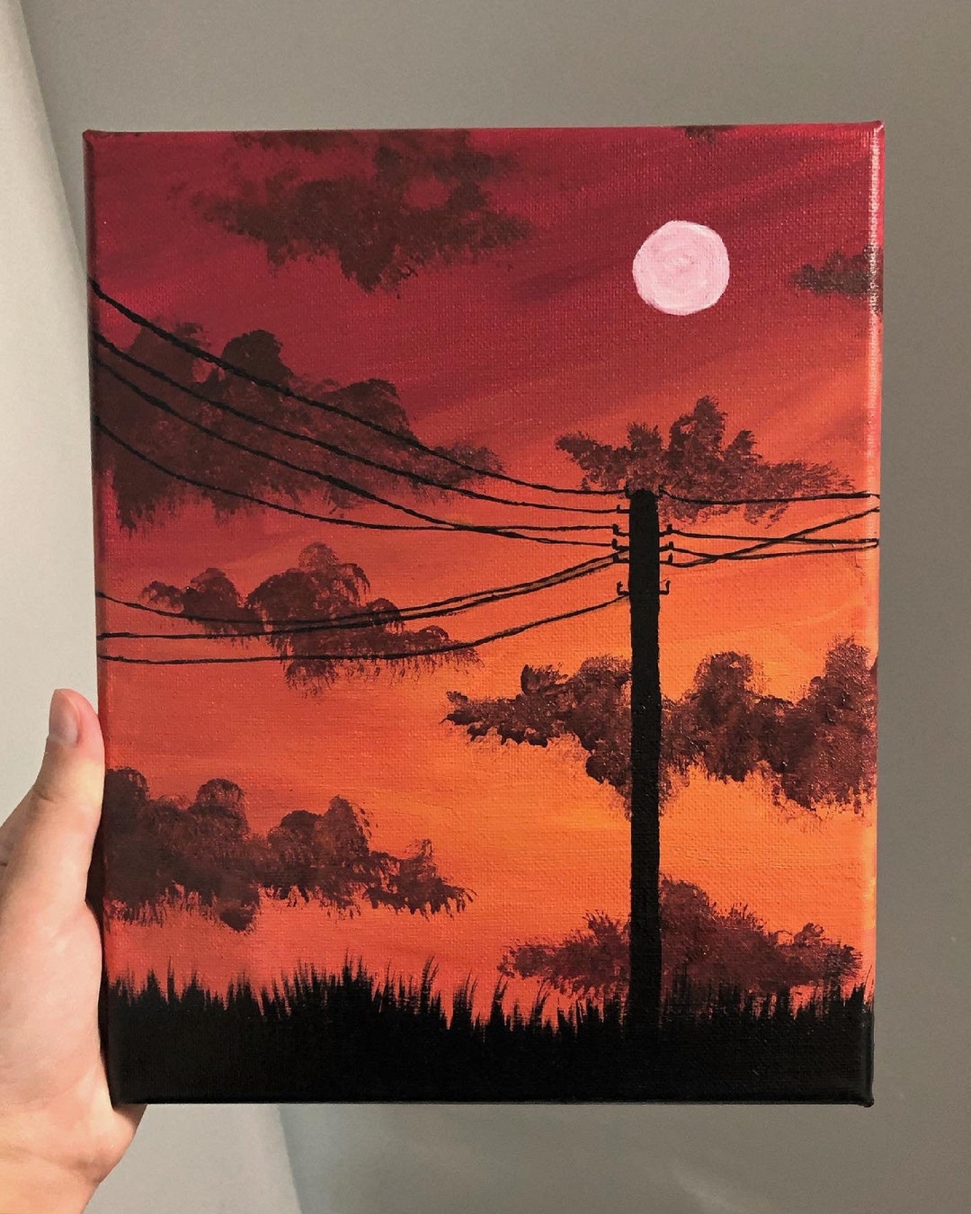 Field at Sunset Acrylic Canvas Painting - Etsy Canada