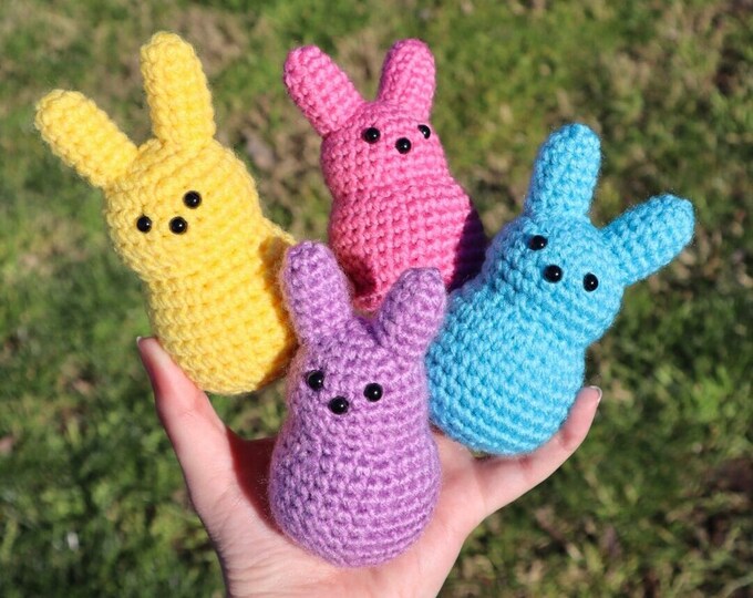 Crochet Peep Bunny Marshmallow Bunny Handmade Peep Easter Decor ...