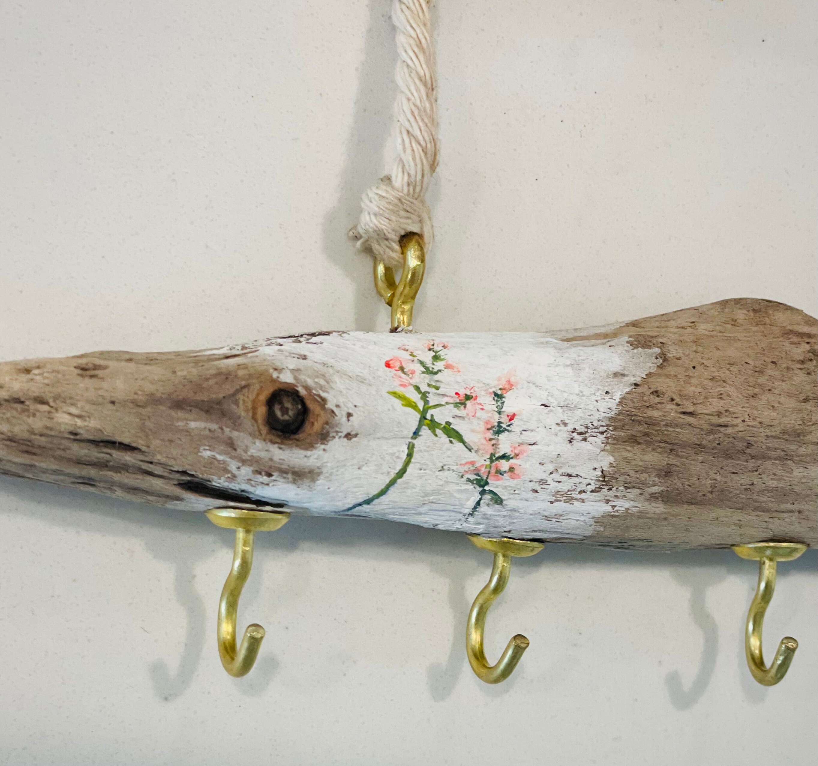 Driftwood Jewelry Hanger Flower Panted - Etsy