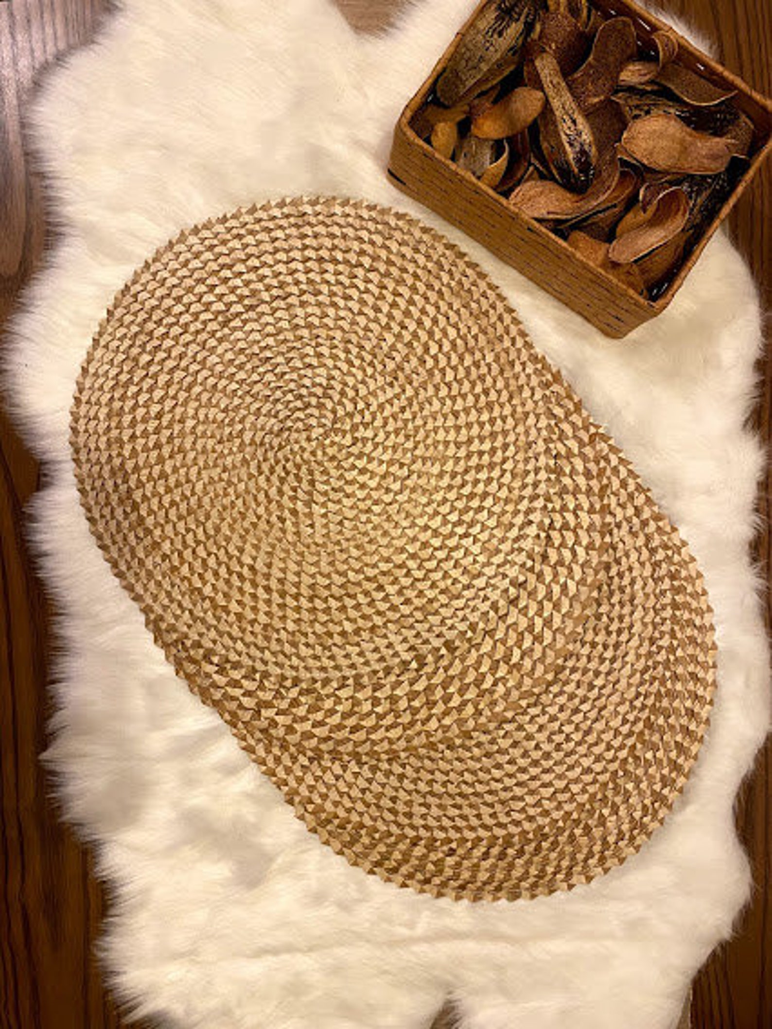 Duotone Buri Placemat, Wall Art, Natural Placemat, Handmade, Filipino ...