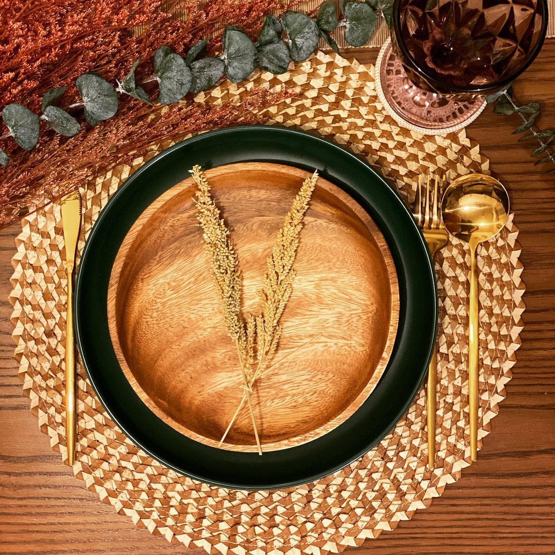 Duotone Buri Placemat, Wall Art, Natural Placemat, Handmade, Filipino ...