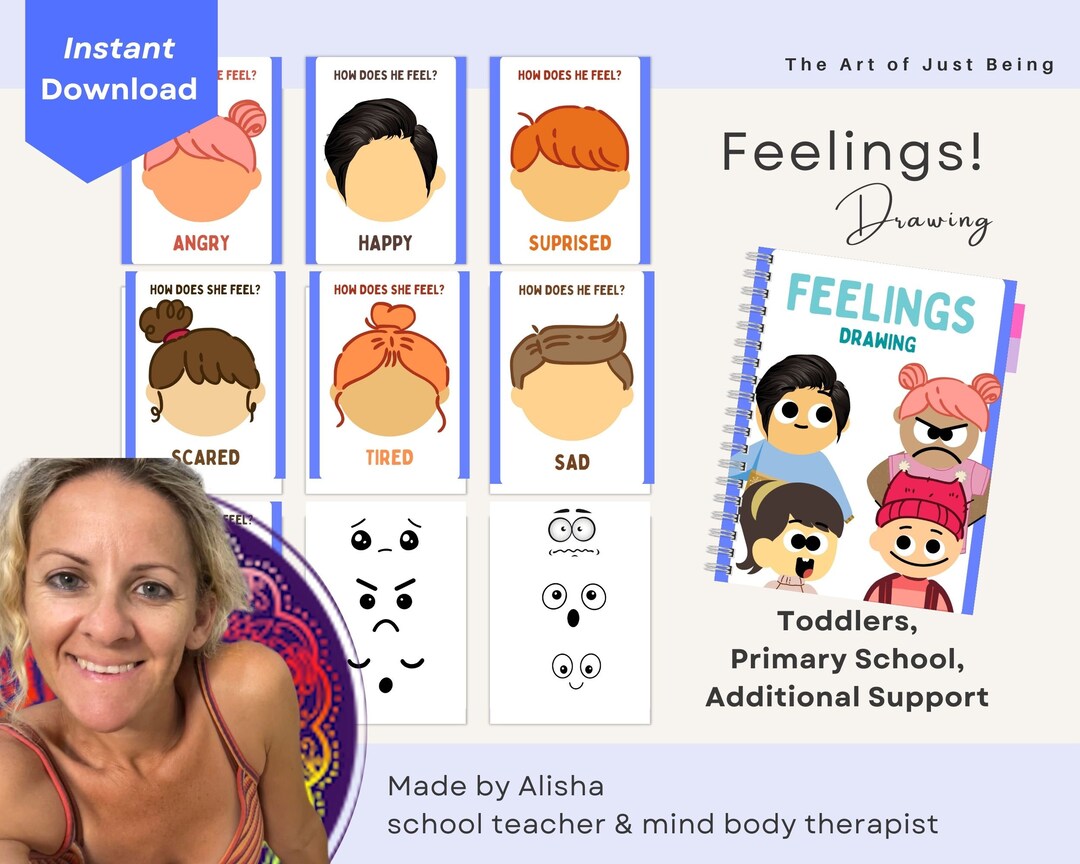 Kids Feelings Drawing Workbook - Instant Download - Etsy