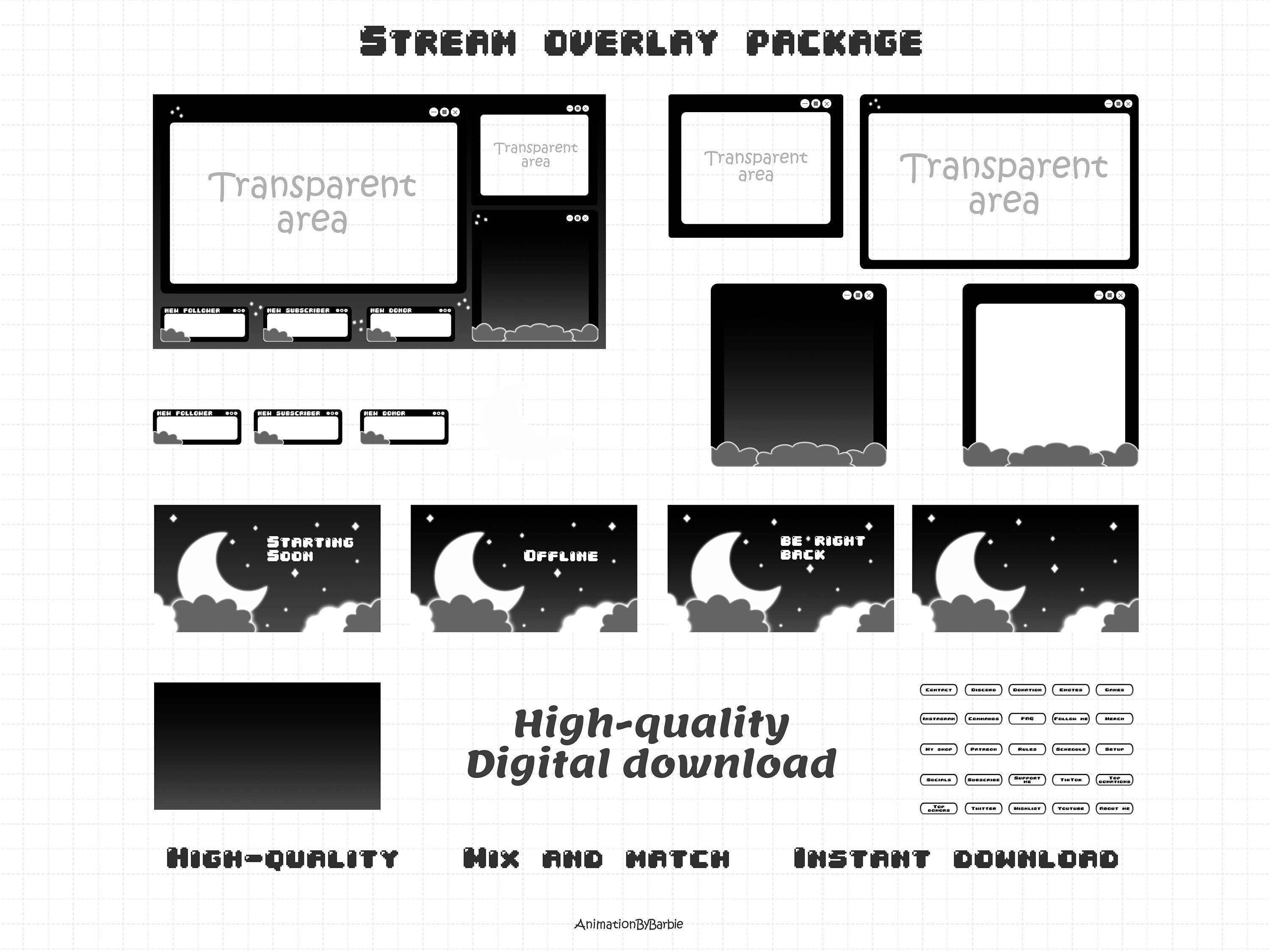 Stream Overlay Package, Webcam Overlays, Stream Transition, Panels ...