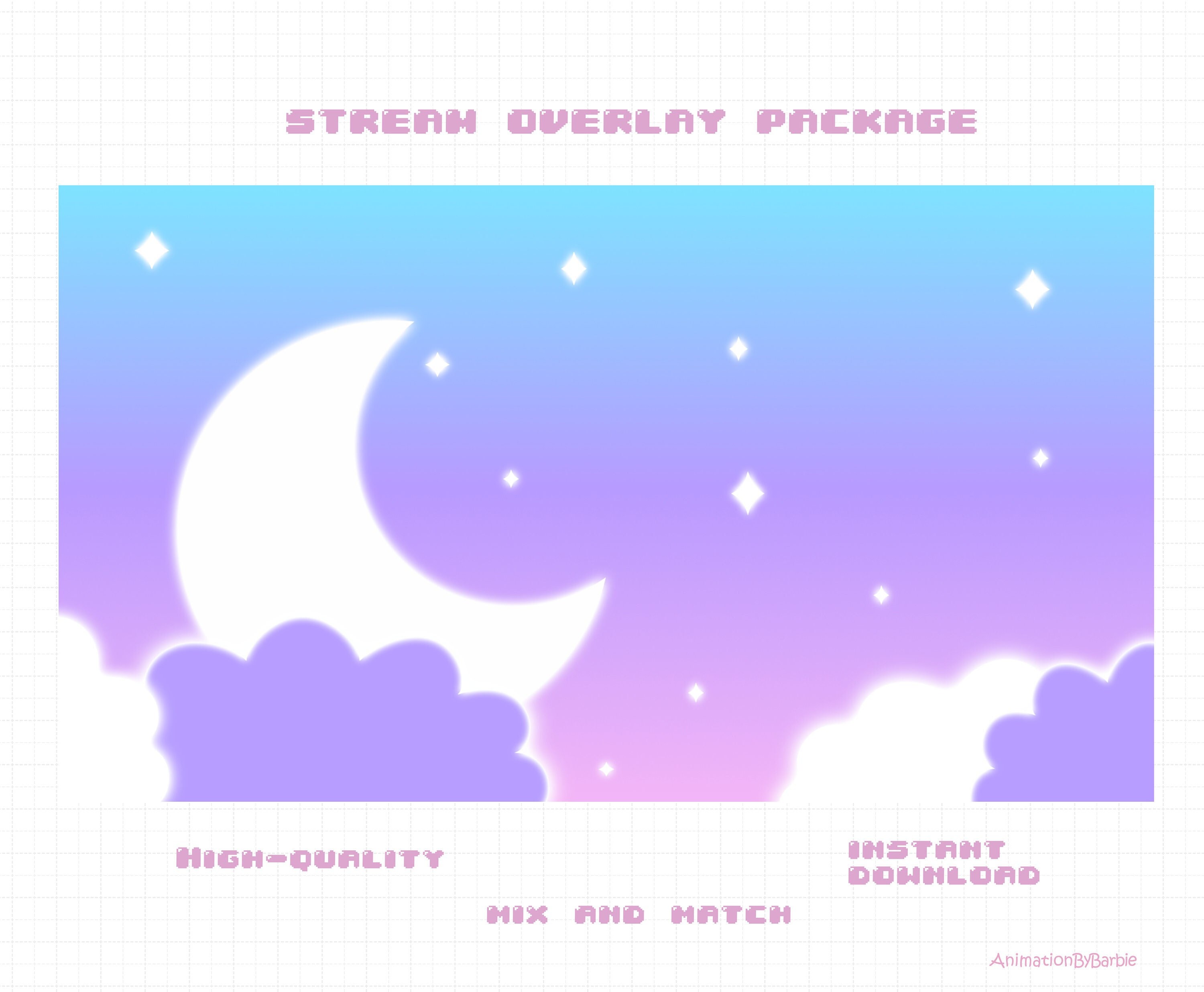 Vtuber Overlay Stream Overlay Package Twitch Overlay Bundle Stream ...