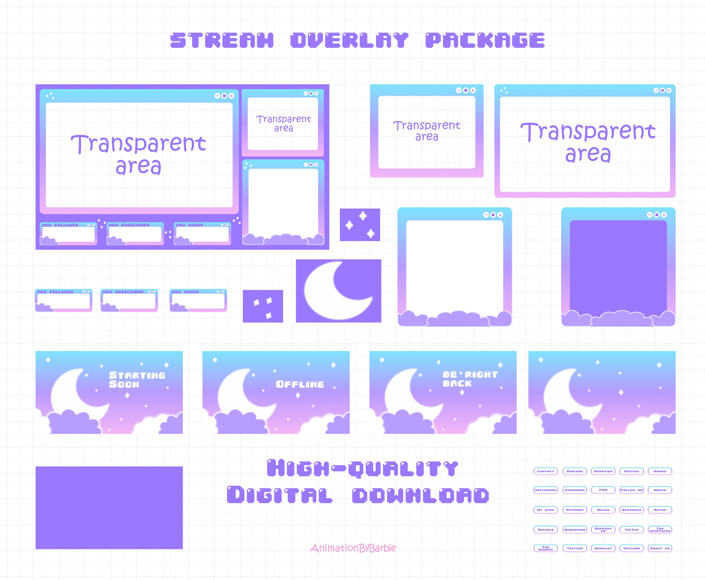Vtuber Overlay Stream Overlay Package Twitch Overlay - Etsy
