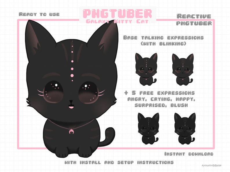 Buy Pngtuber Model Cat Png Tuber Base Premade Vtuber Model Pngtuber ...