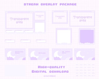 Twitch Night Sky Themed Stream Overlay Package Calm Overlays - Etsy