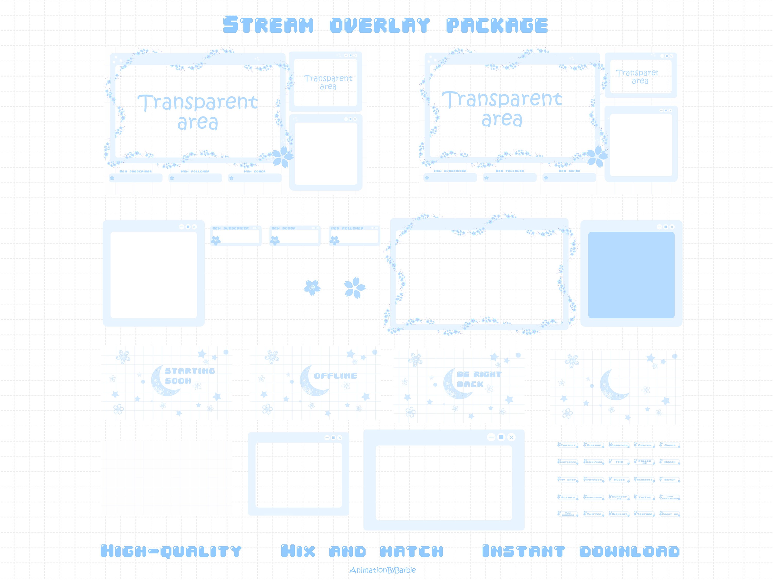 Vtuber Overlay Stream Overlay Package Stream Bundle Stream Package Sakura Moon Stream Bundle ...
