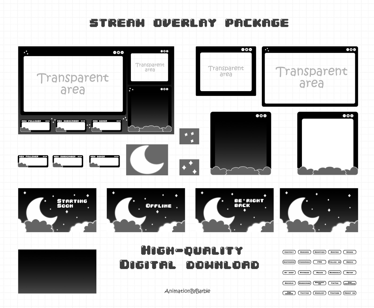 Stream Overlay Package Webcam Overlays Stream Transition - Etsy