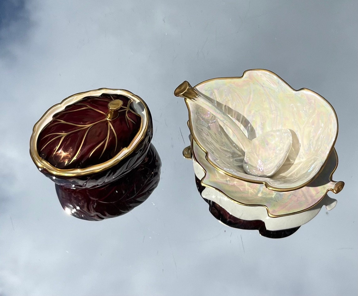 Carlton Ware Rouge Royale Jam Dish, Spoon and Sugar Pot - Etsy