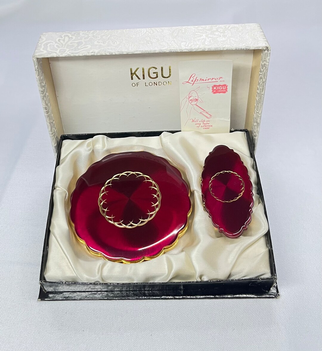 Vintage Kigu Compact and Lipstick Case - Etsy