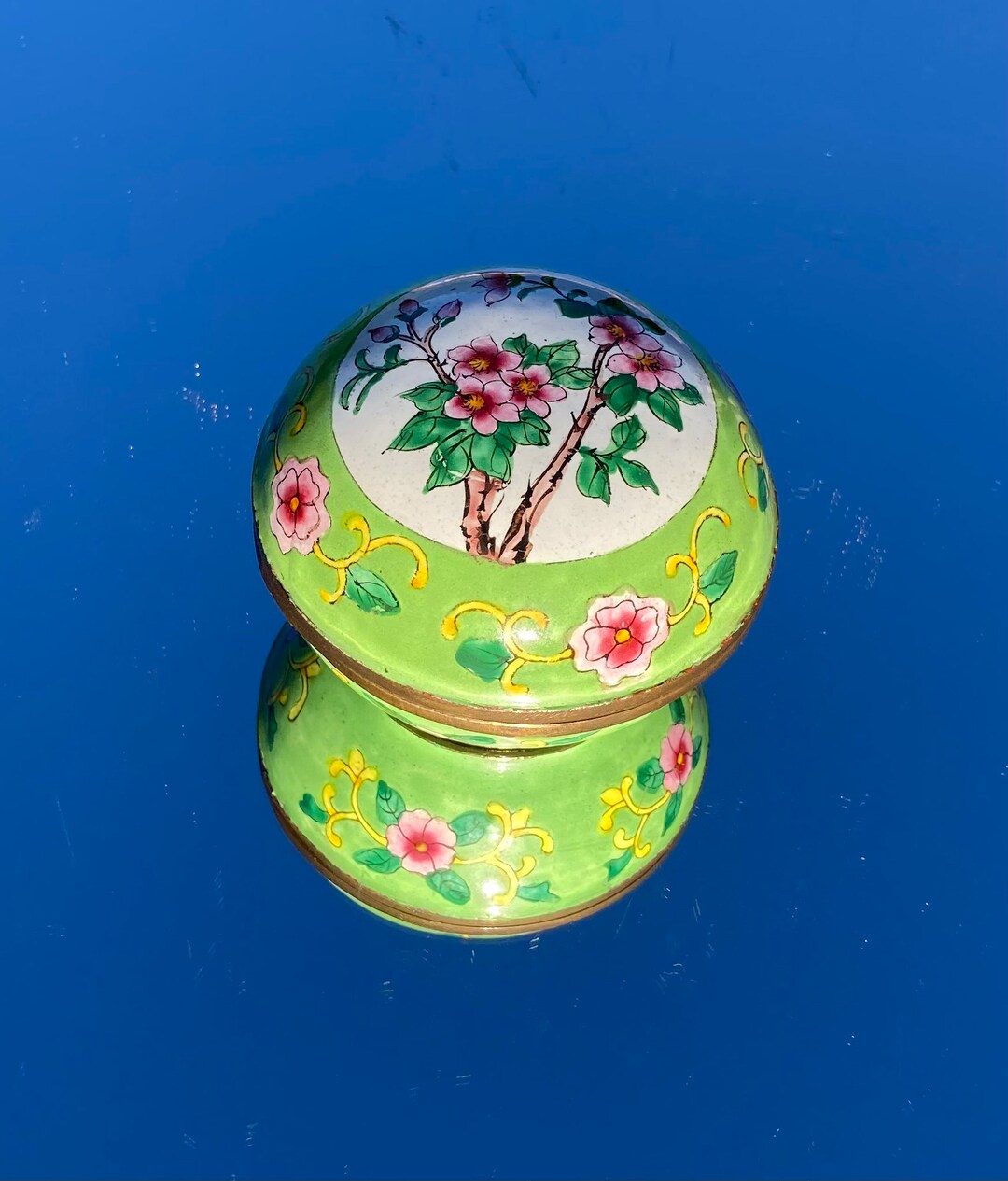 Canton Enamel Trinket Pot - Etsy UK