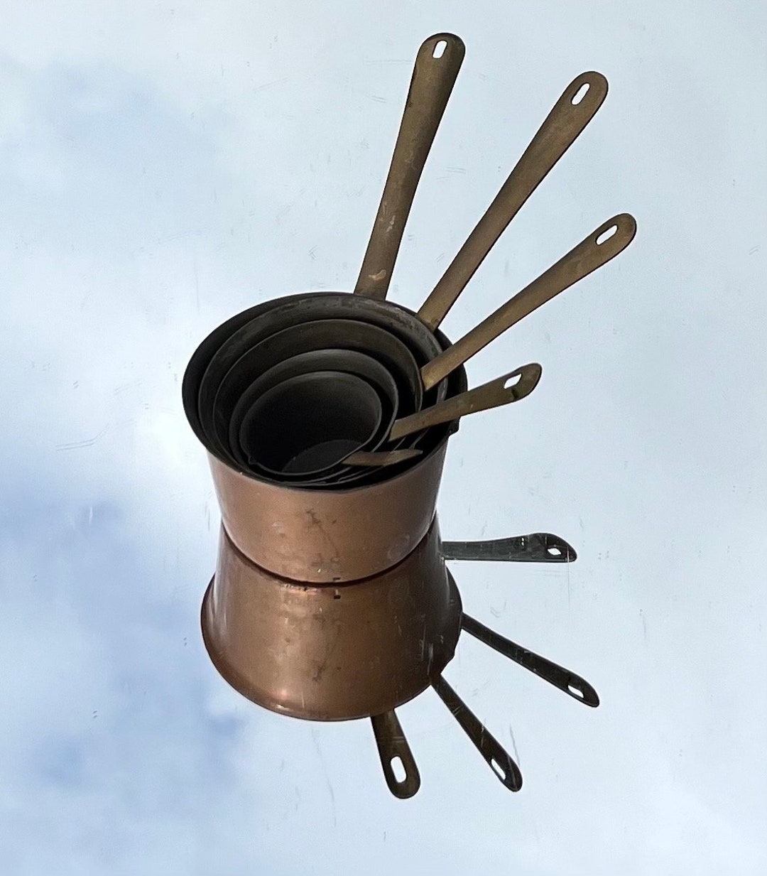 Vintage Set of Five Copper Measuring Pans - Etsy