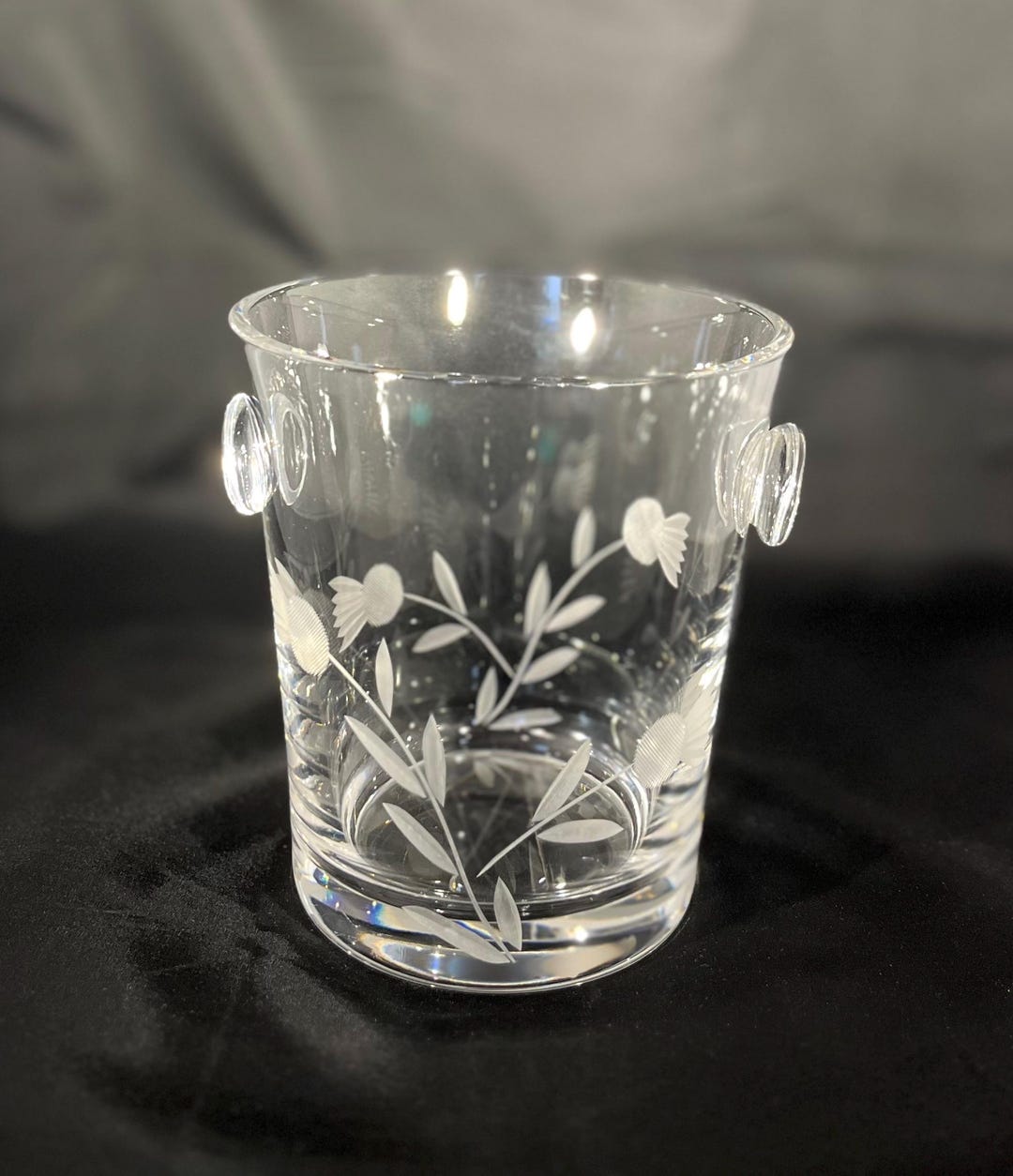 Scottish Crystal Ice Bucket With Etched Thistle Design - Etsy