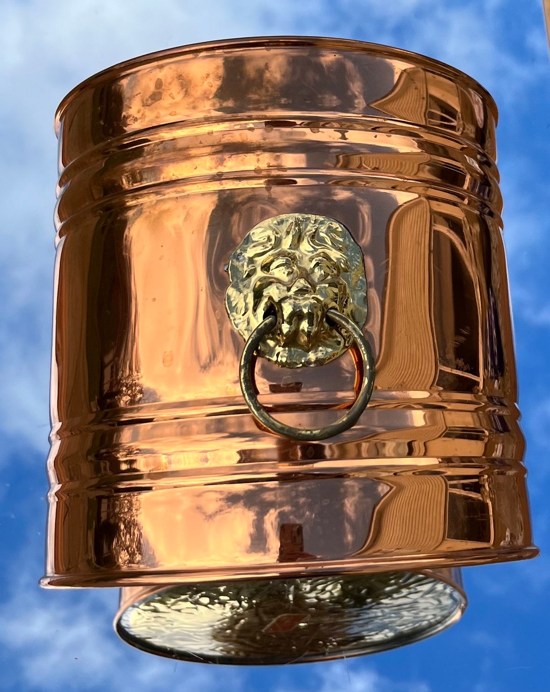 Vintage Lions Head Copper Planter by Bates Brass of Birmingham - Etsy