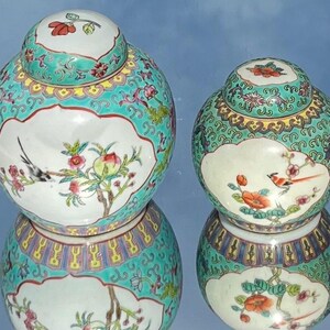 Two Famille Vert Chinese Ginger Jars - Etsy