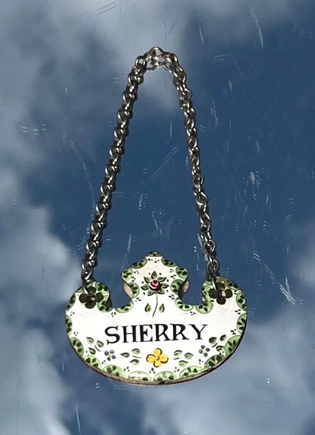 Antique Enamel Sherry Decanter Label - Etsy