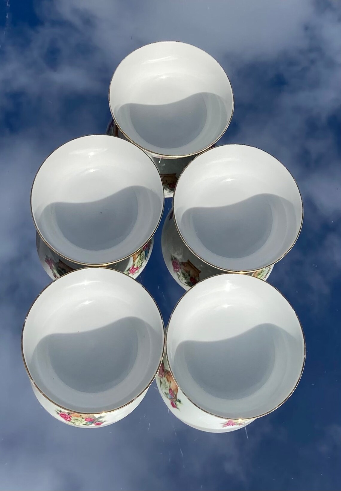 Five Floral Chinese Rice Bowls and Spoons - Etsy