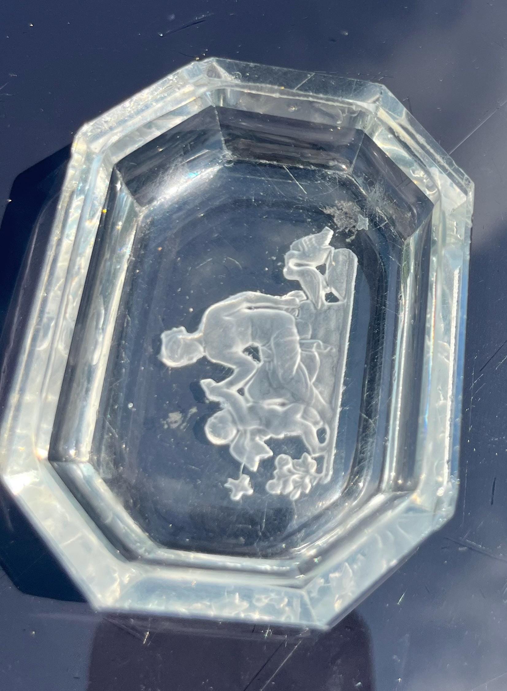 Pair of Heinrich Hoffman Intaglio Glass Salts - Etsy