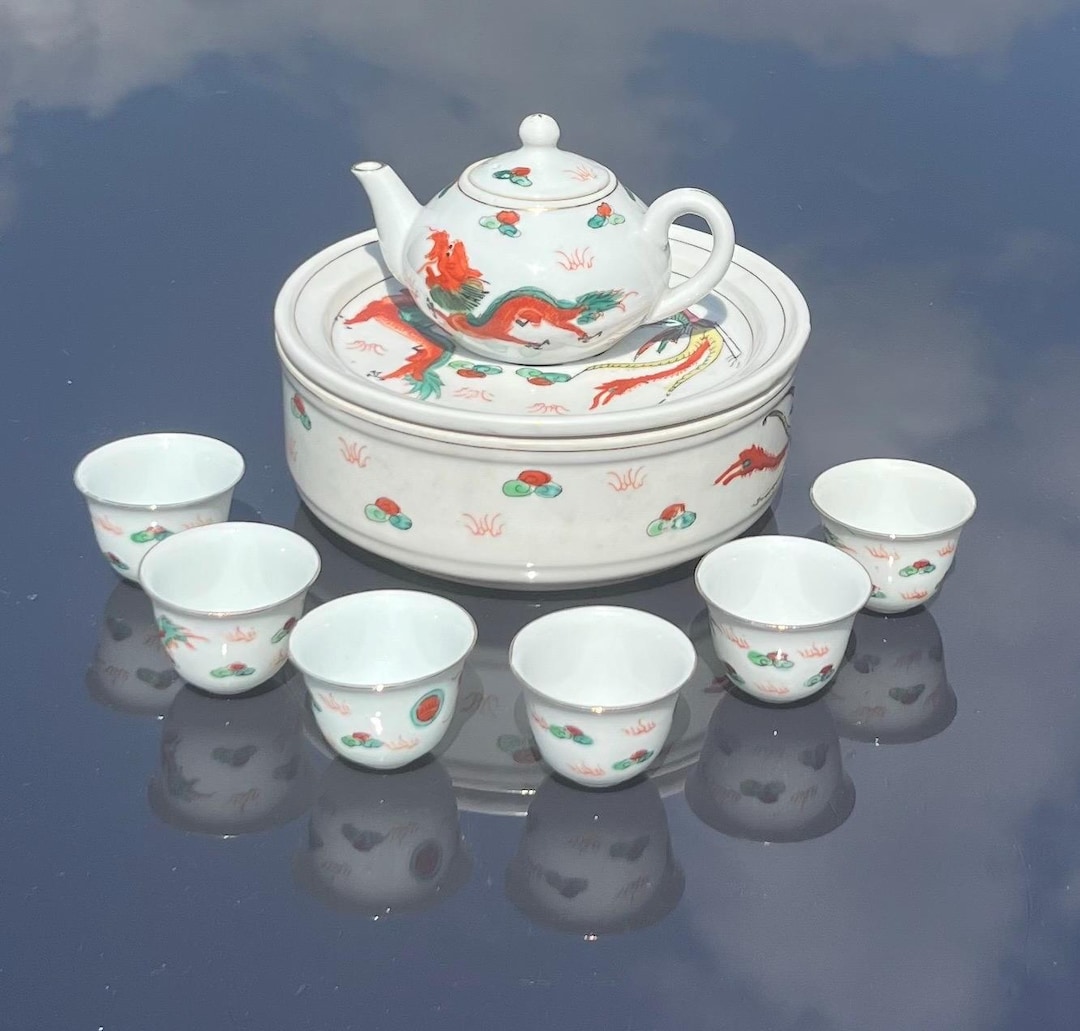Vintage Chinese Miniature Tea Set With Warming Bowl - Etsy