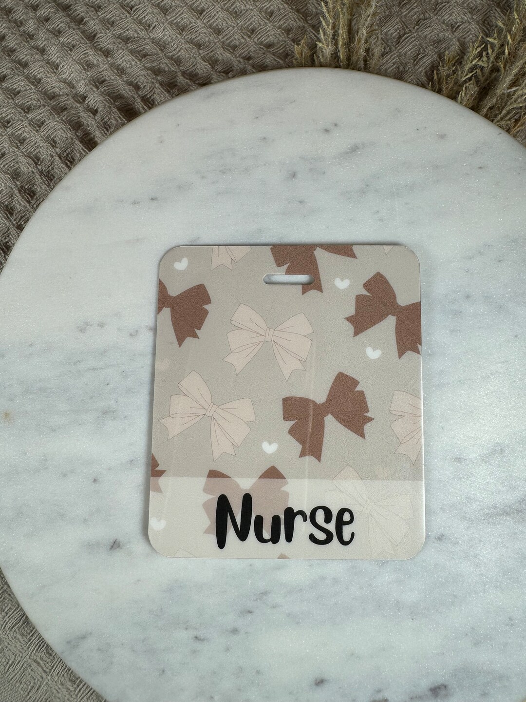 Custom Lightweight Neutral Bows Badge Buddy | ID Badge | Marker Parker ...