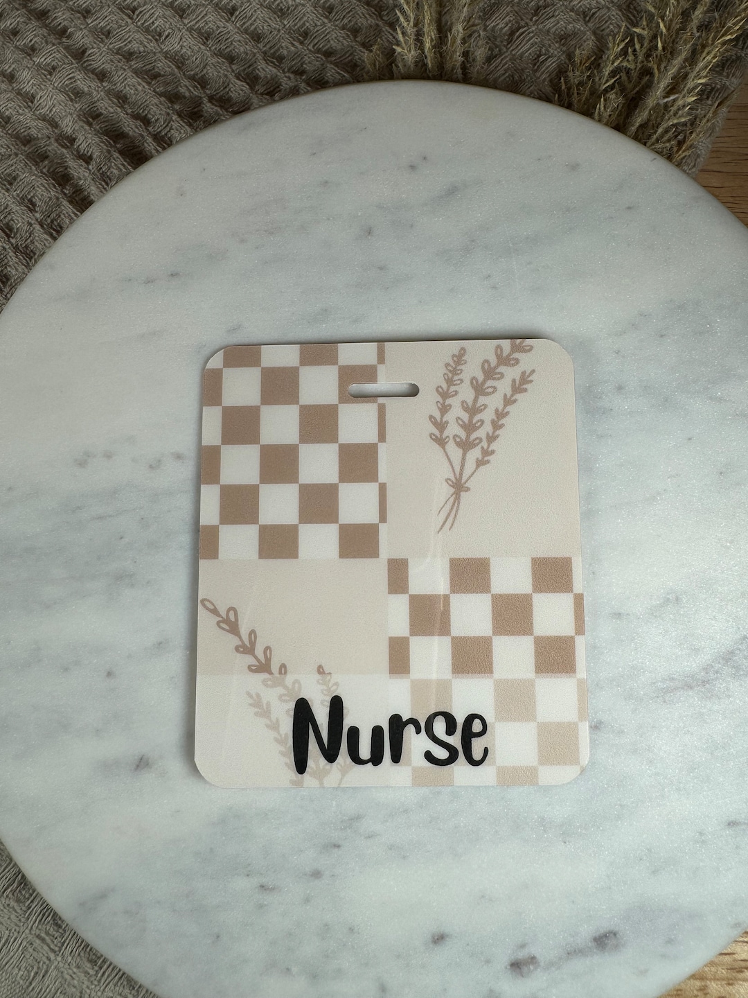 Custom Lightweight Neutral Boho Badge Buddy | ID Badge | Marker Parker ...