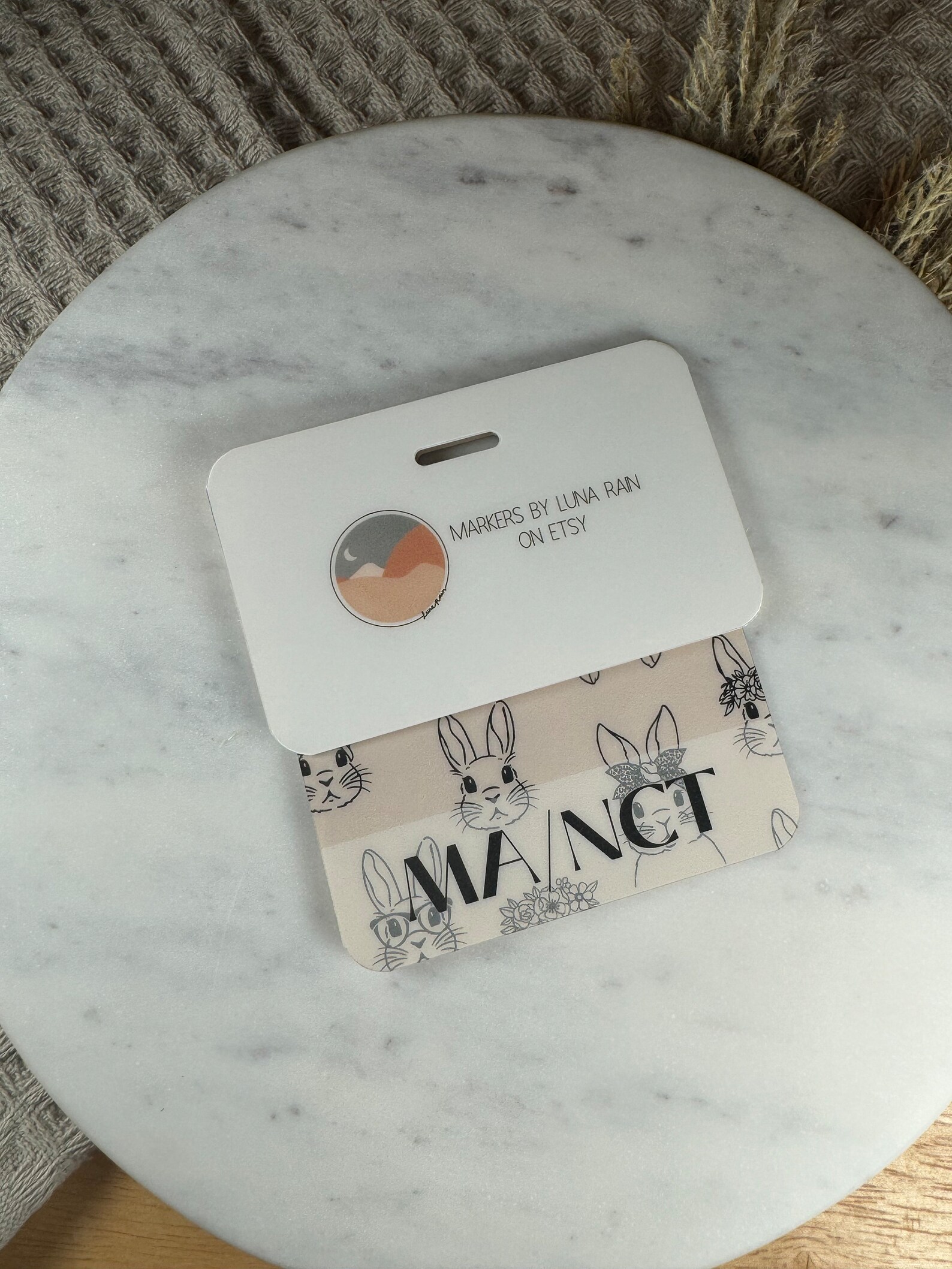 Custom Lightweight Neutral Bunnies Badge Buddy | ID Badge | Marker ...
