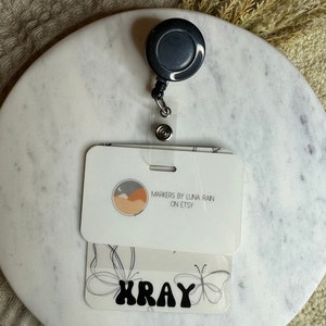 Custom Lightweight Neutral Butterfly Badge Buddy | ID Badge | Marker ...