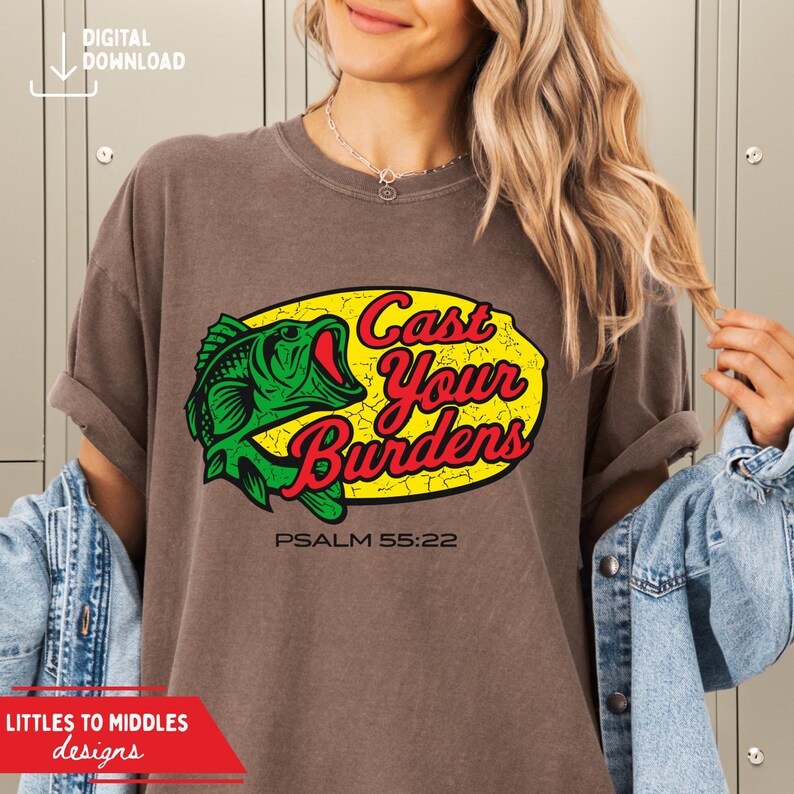 Cast Your Burdens, Psalm 55:22, Christian, Bible, Trendy Graphic ...