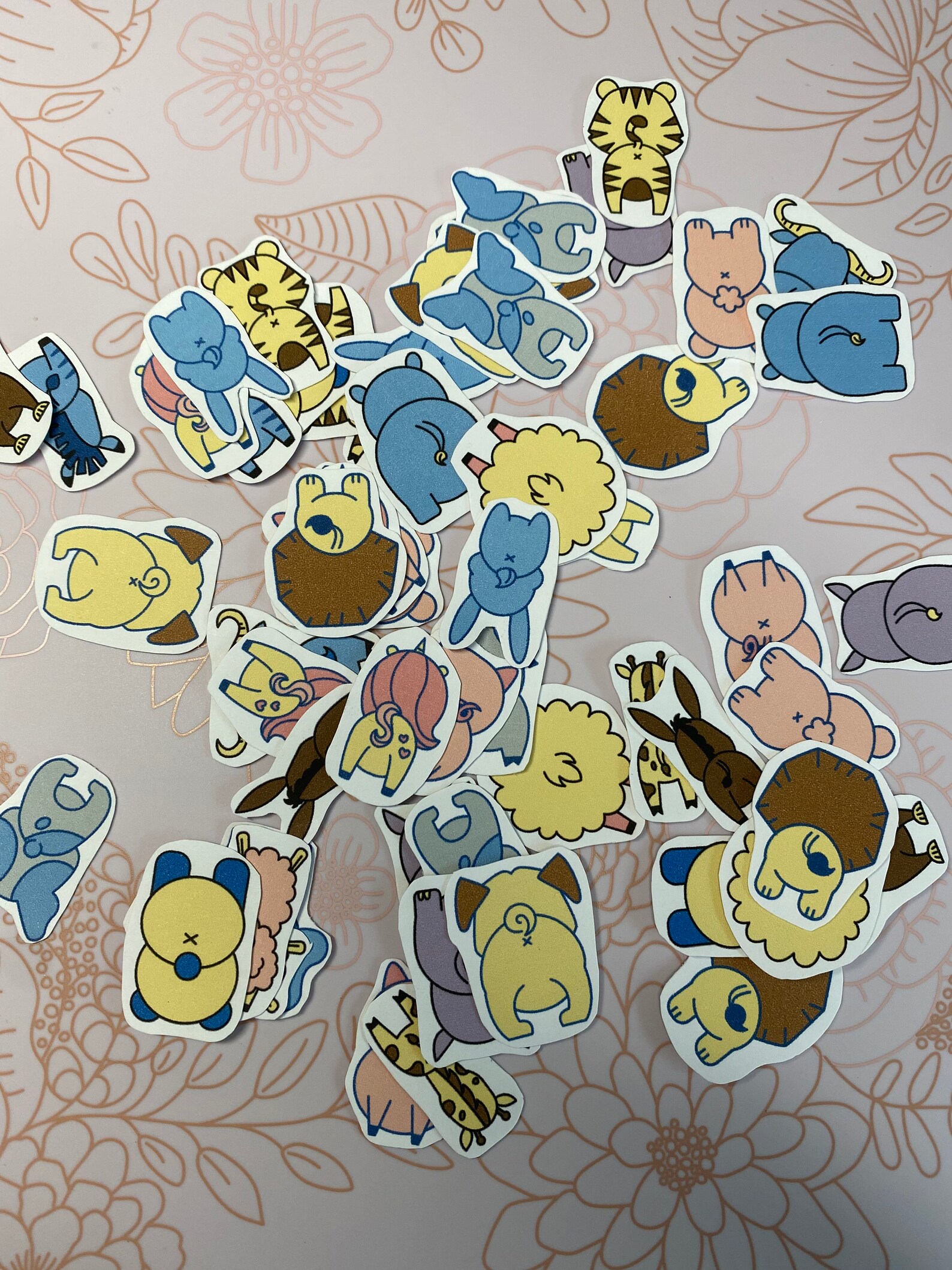 Cute Colorful Animal Bum Stickers | Etsy