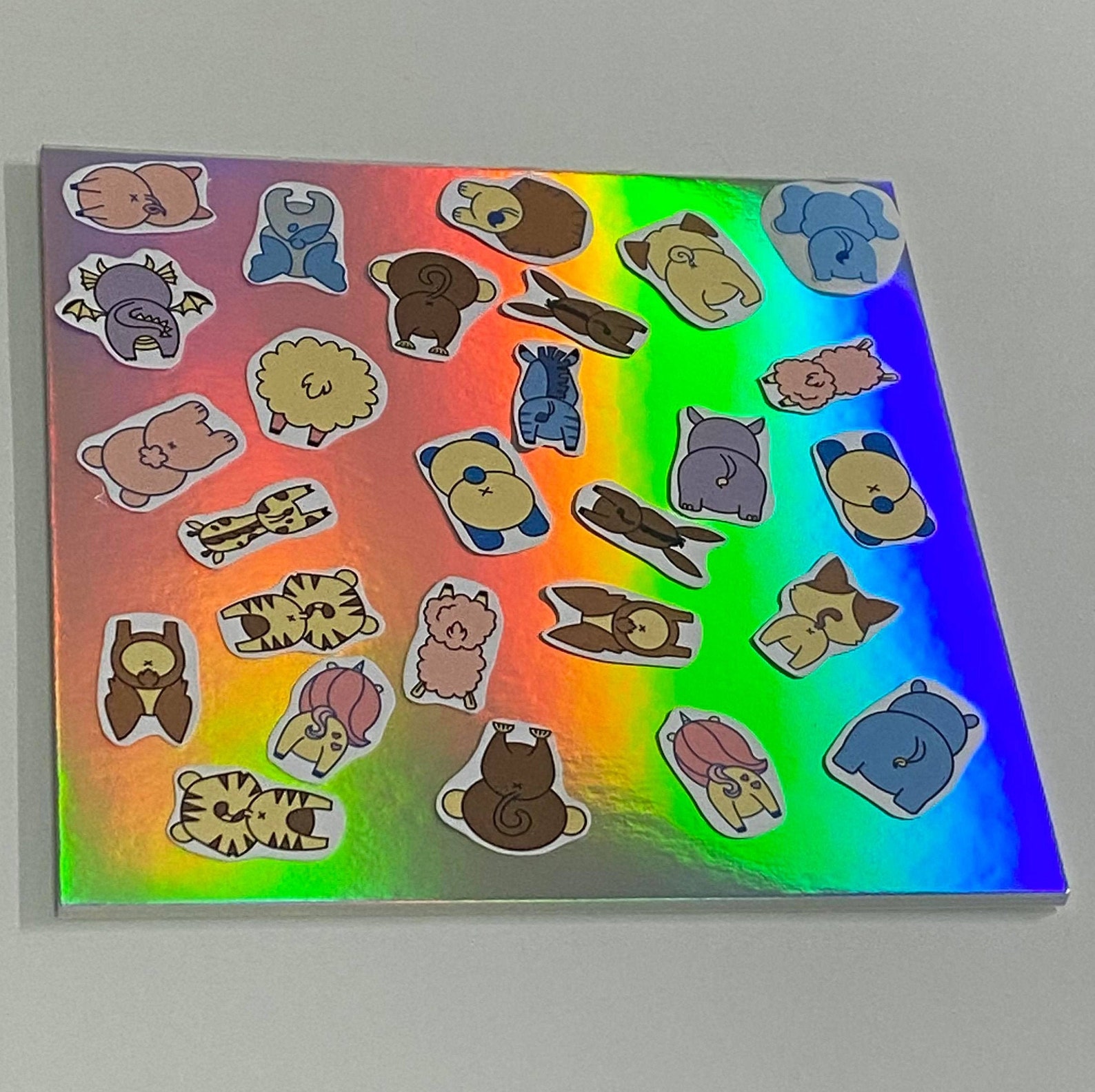 Cute Colorful Animal Bum Stickers | Etsy