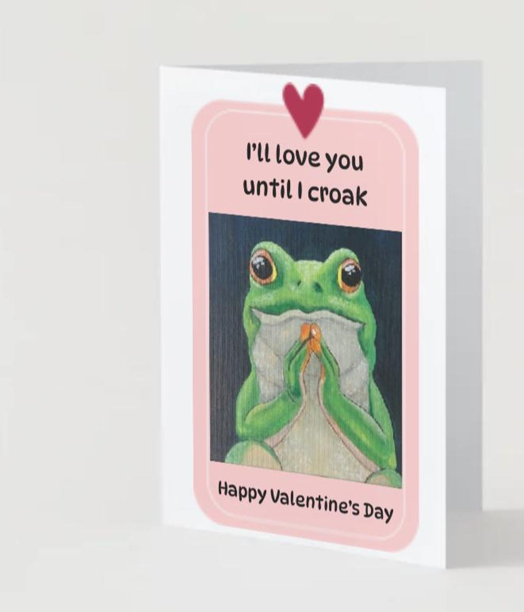 Frog Valentines Day Card Download - Etsy