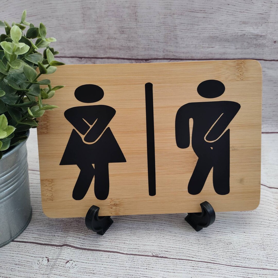 Funny Bathroom Farmhouse Style Wood Sign Decor - Etsy