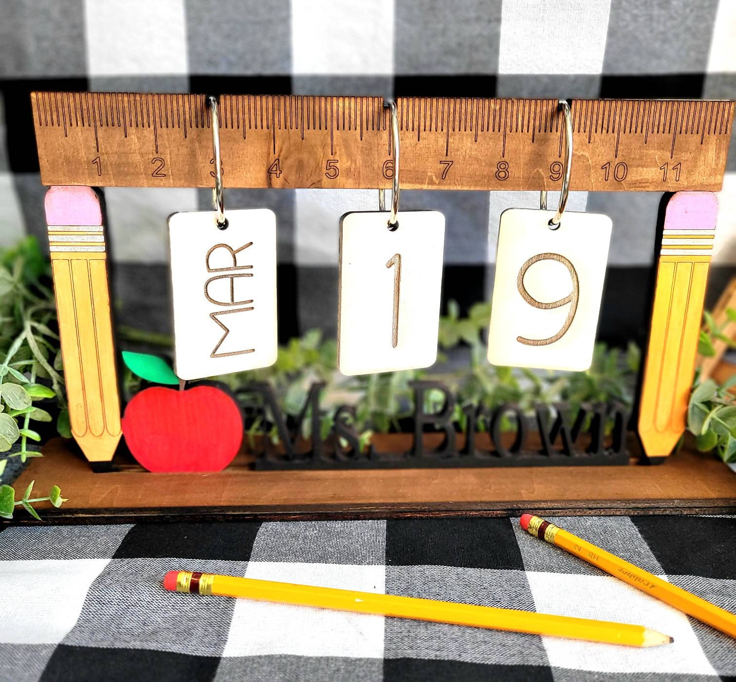 Teacher Appreciation Gift Personalized Desk Calendar Ruler - Etsy