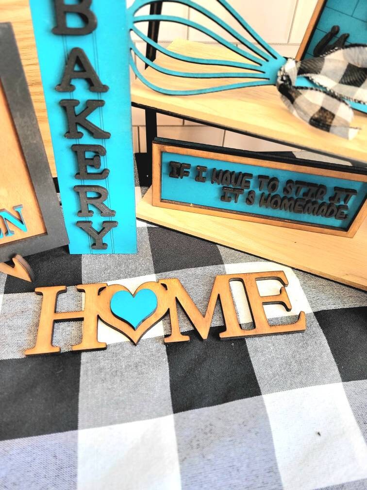 Bakery Kitchen Tier Tray Mini Signs Happiness is Homemade Yall Come Eat ...